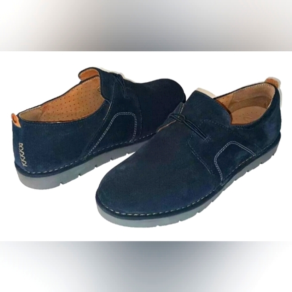 Clarks | Shoes | New Clarks Unstructured Us Comfort Unava Blue Suede ...